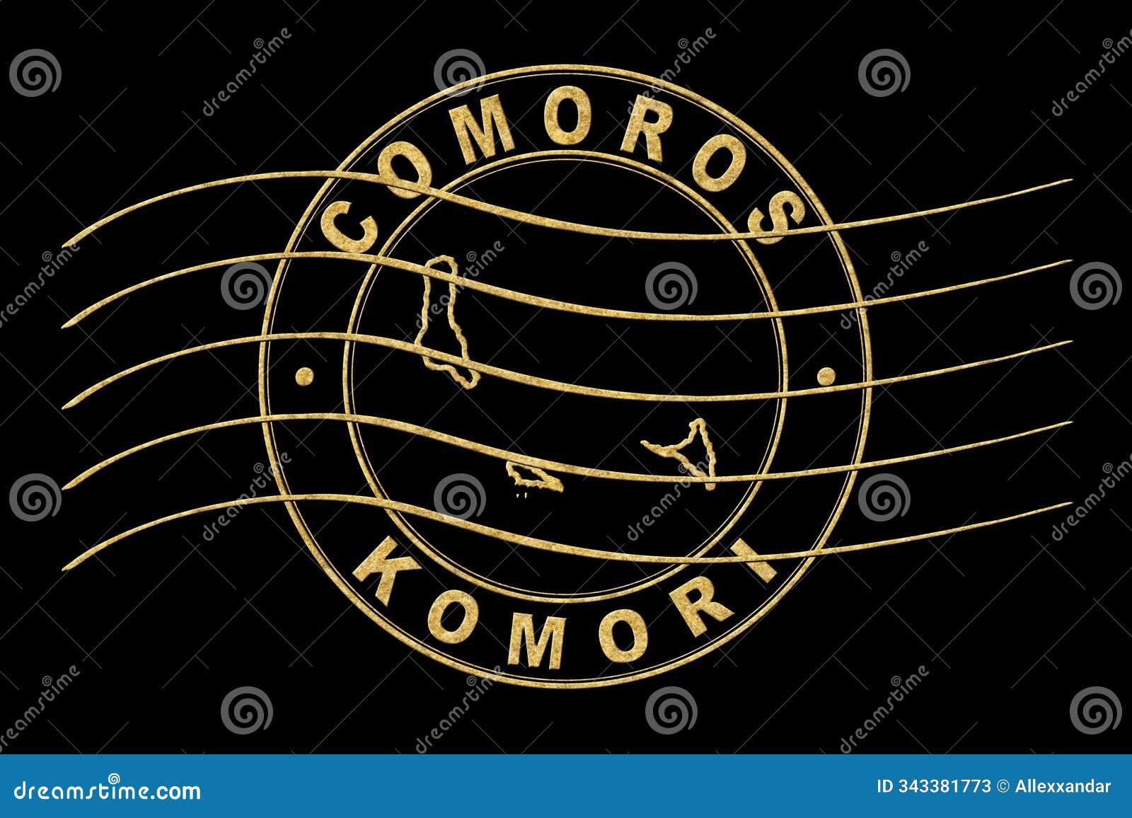 Map of Comoros, Postal Passport Stamp, Travel Stamp Stock Illustration ...