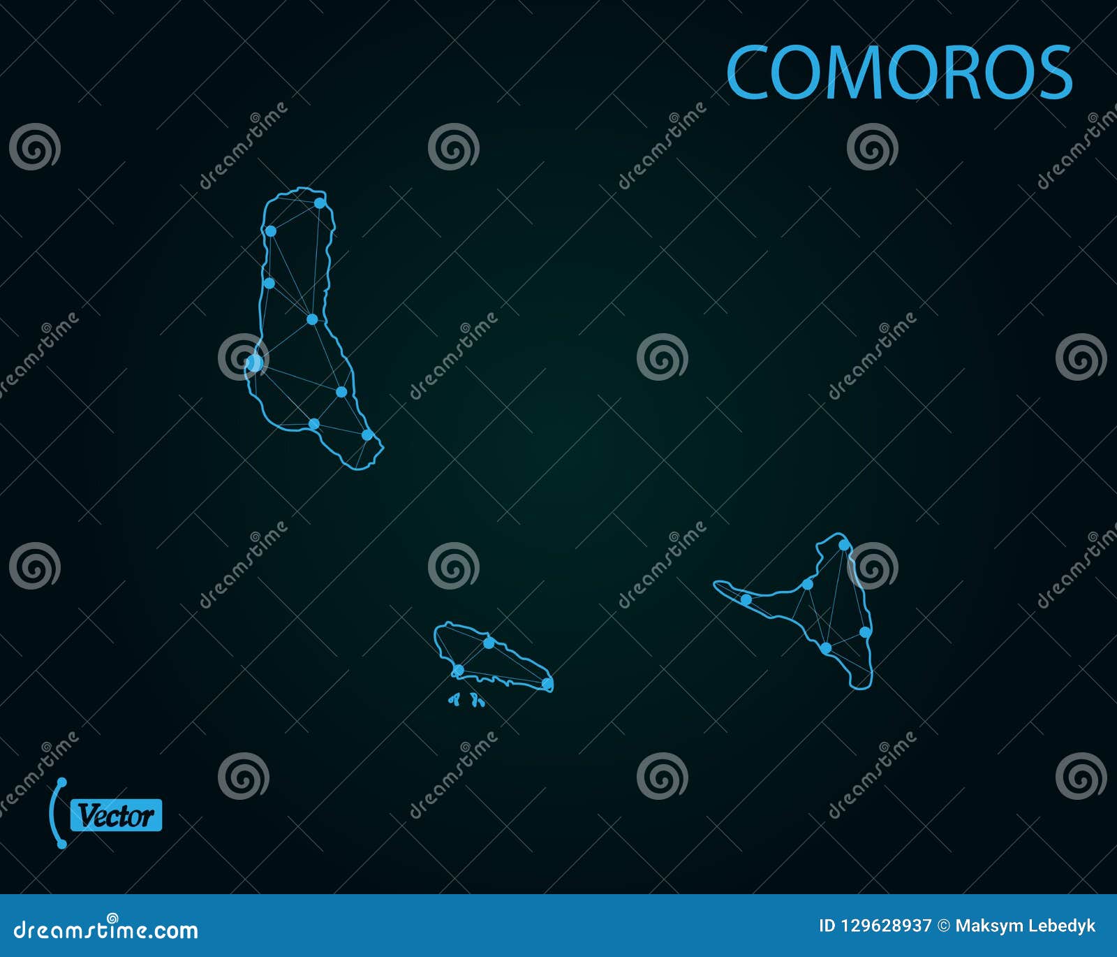 Comoros Vector Map Silhouette | CartoonDealer.com #354757008