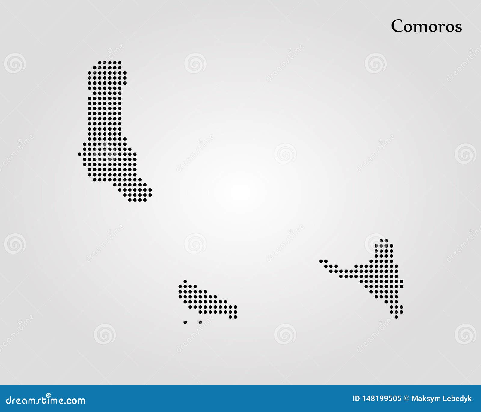 Comoros Vector Map Isolated On White Background. High-Detailed Black ...