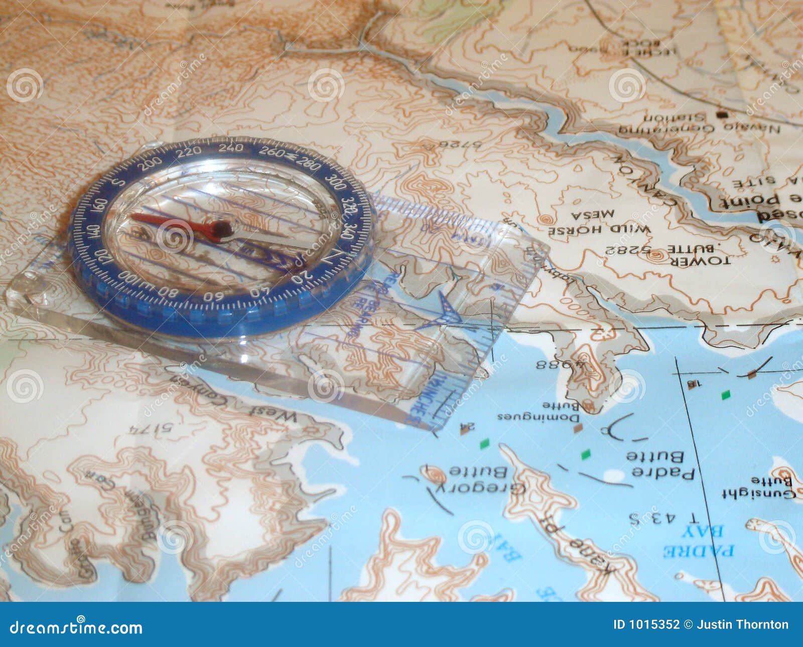 Map and compass stock photo. Image of topo, adventure - 1015352