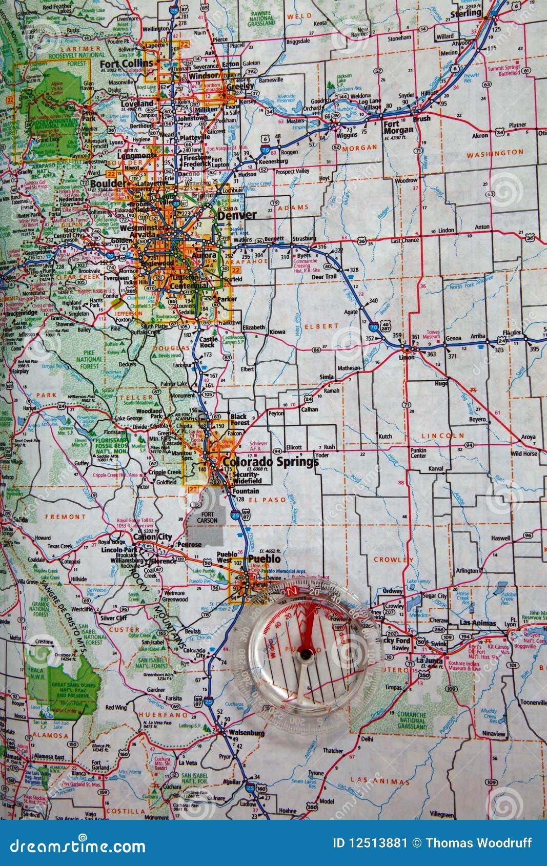 Map and compass stock image. Image of instrument, state - 12513881