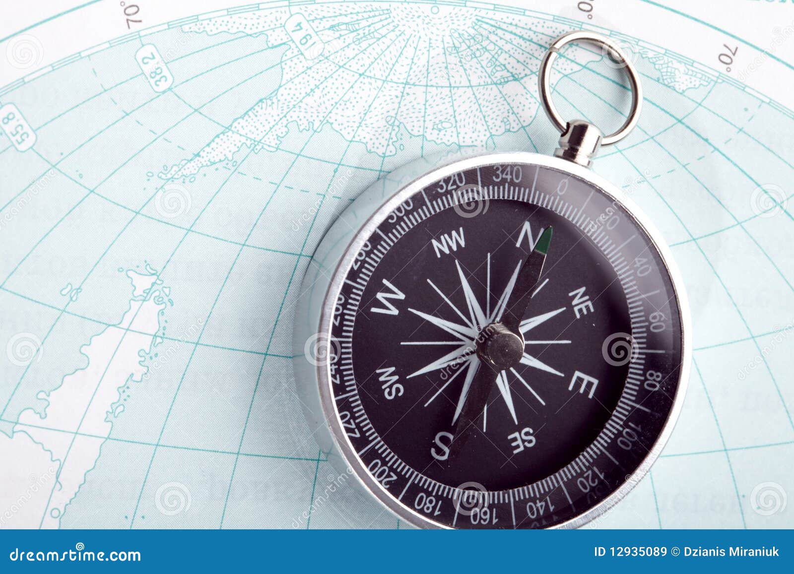 Map with a compass stock image. Image of history, paper - 12935089