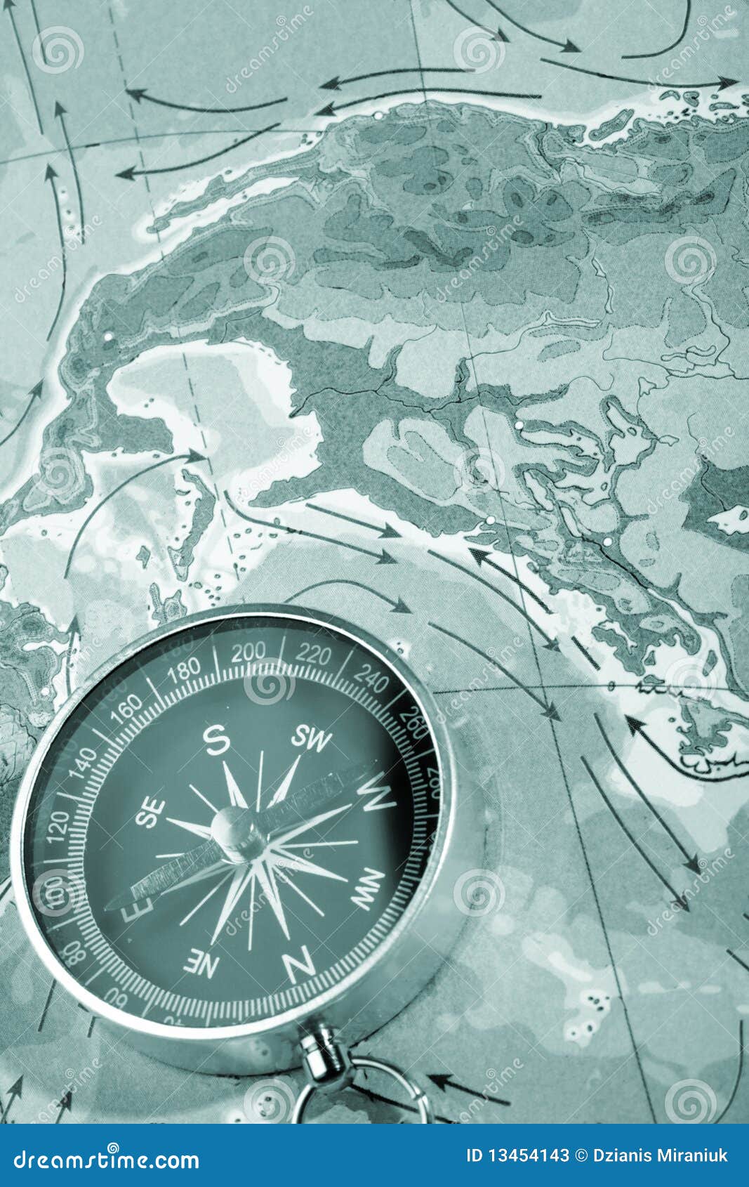 Map with a compass stock image. Image of cover, history - 13454143