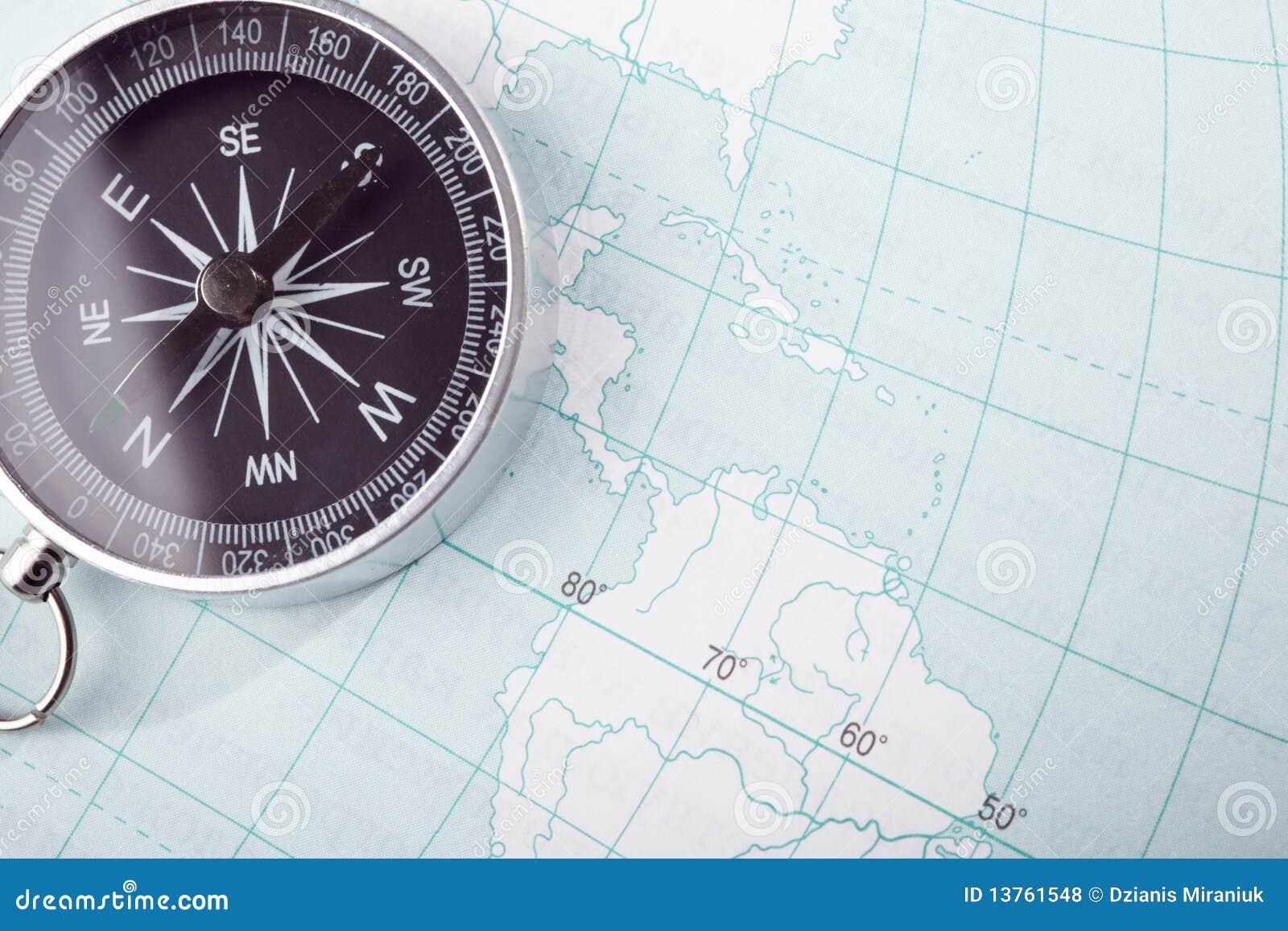 Map with a compass stock photo. Image of magnetic, direction - 13761548
