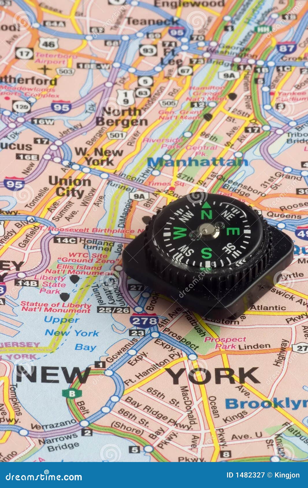 Map and compass stock image. Image of city, directions - 1482327
