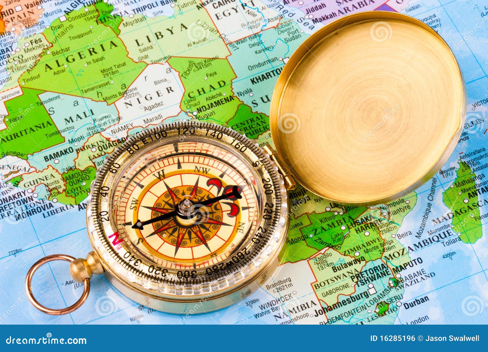 Map And Compass Royalty Free Stock Image - Image: 16285196
