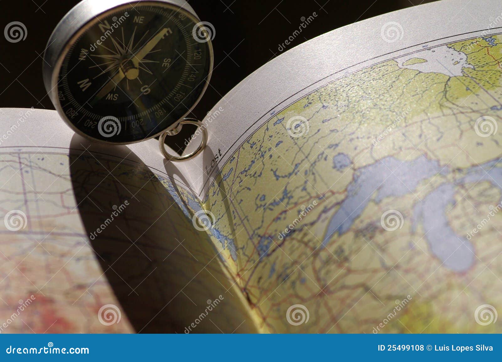 Map and compass stock photo. Image of love, north, holidays - 25499108