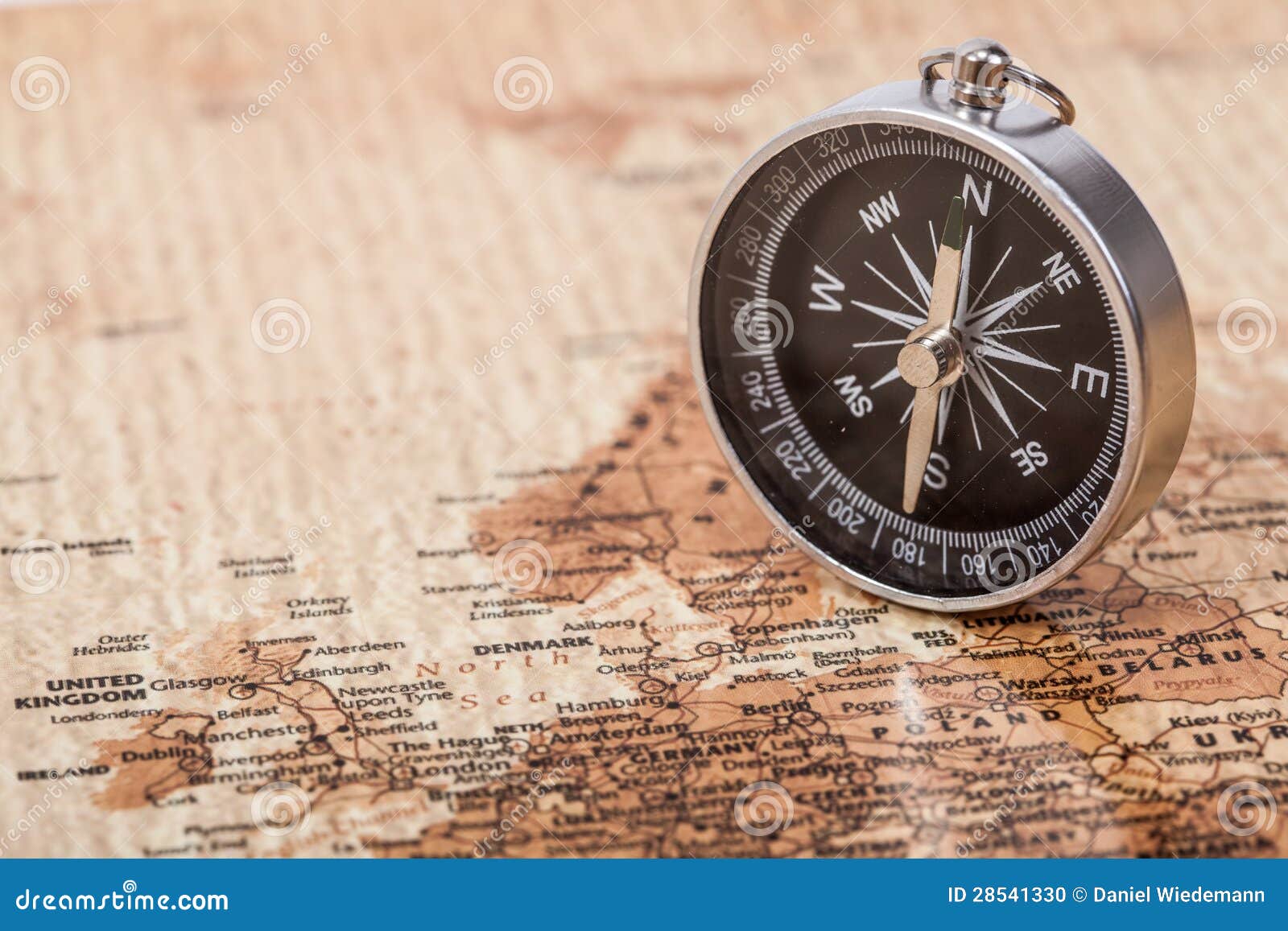 Map with Compass stock photo. Image of geography, paper - 28541330