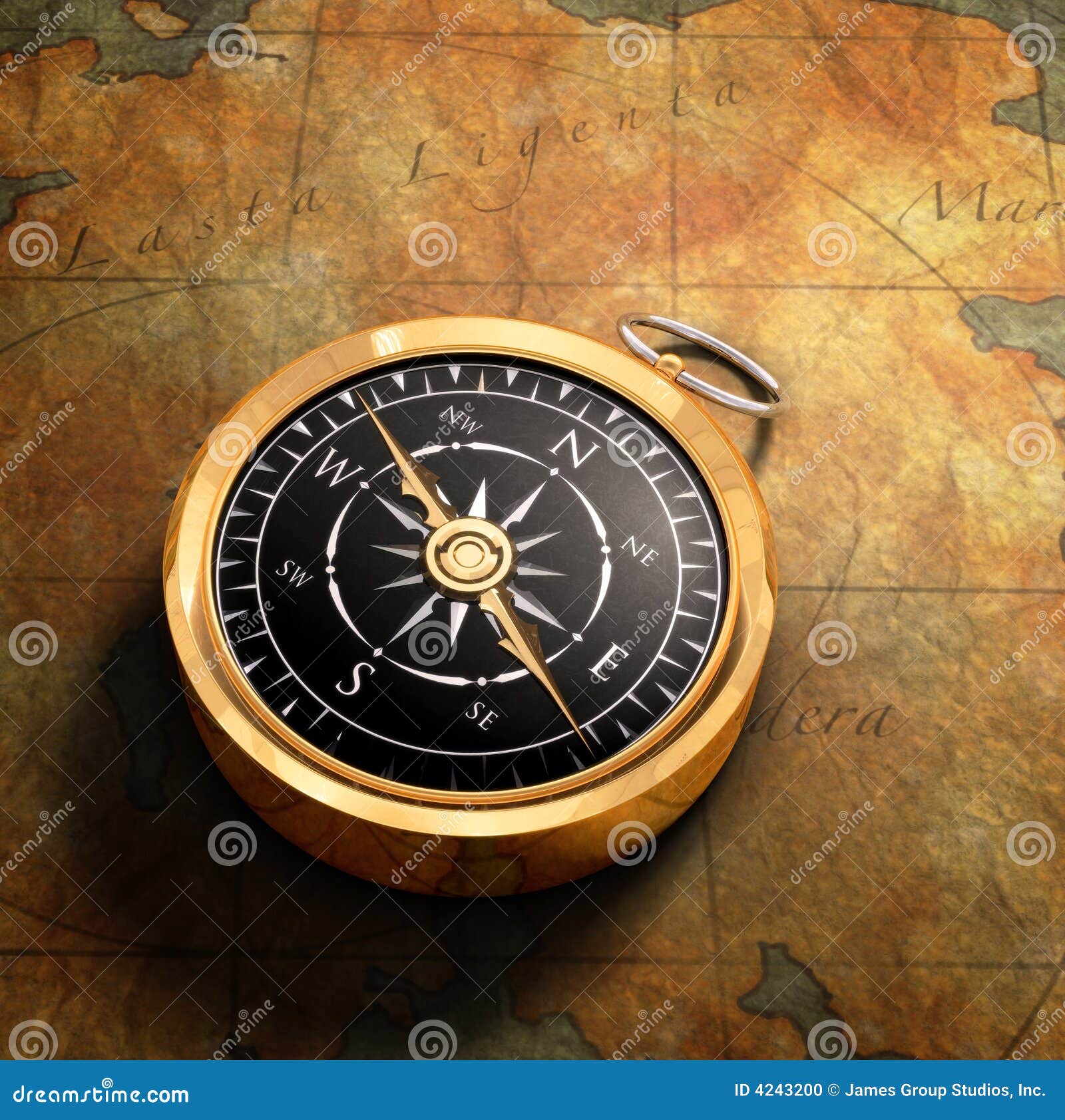 Map & Compass stock photo. Image of vessel, discovery - 4243200