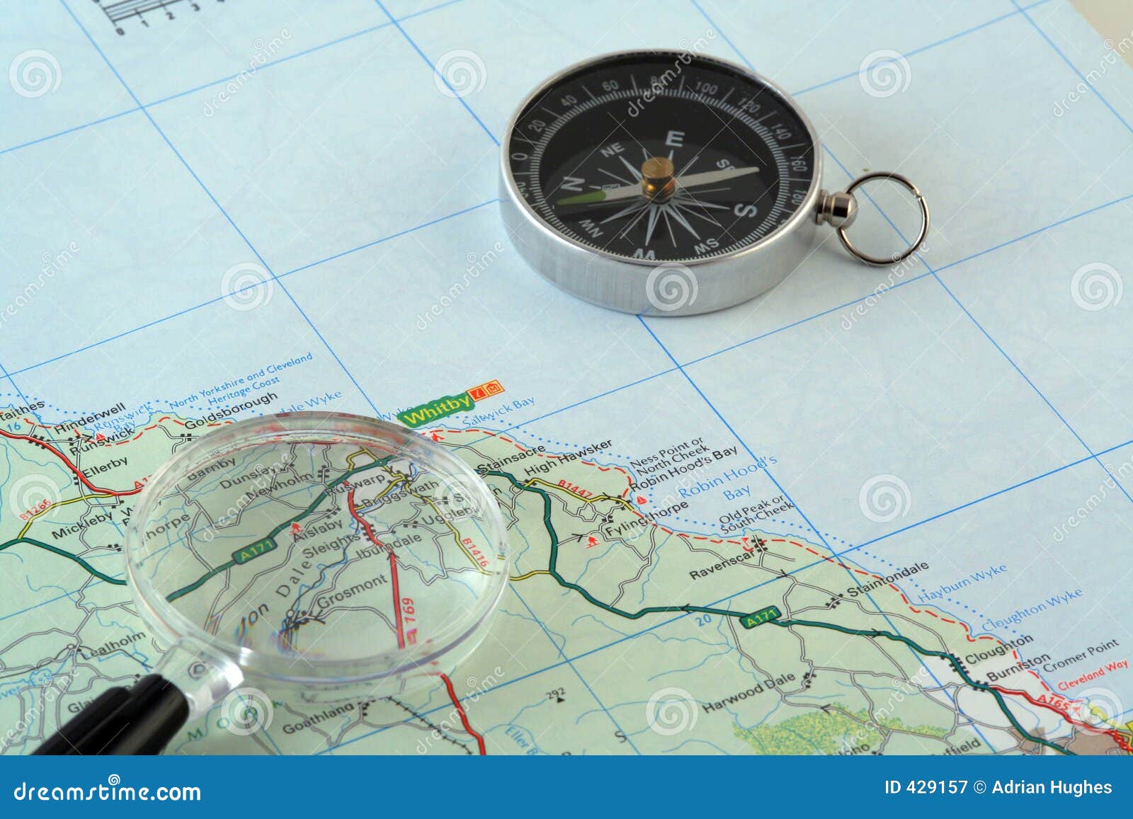 Map and Compass stock image. Image of direction, west, trip - 429157