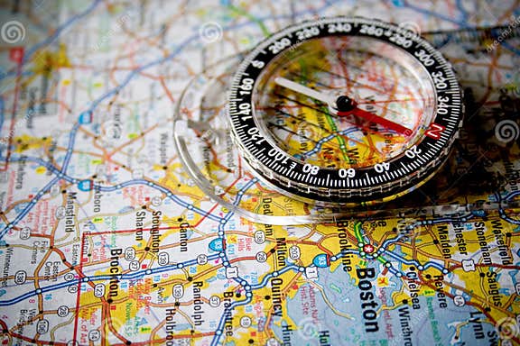 Map with Compass stock photo. Image of west, freeway, point - 5398182