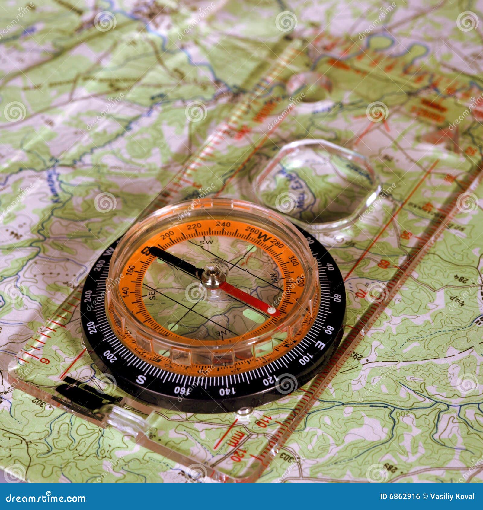 Map and compass stock photo. Image of adventure, locate - 6862916