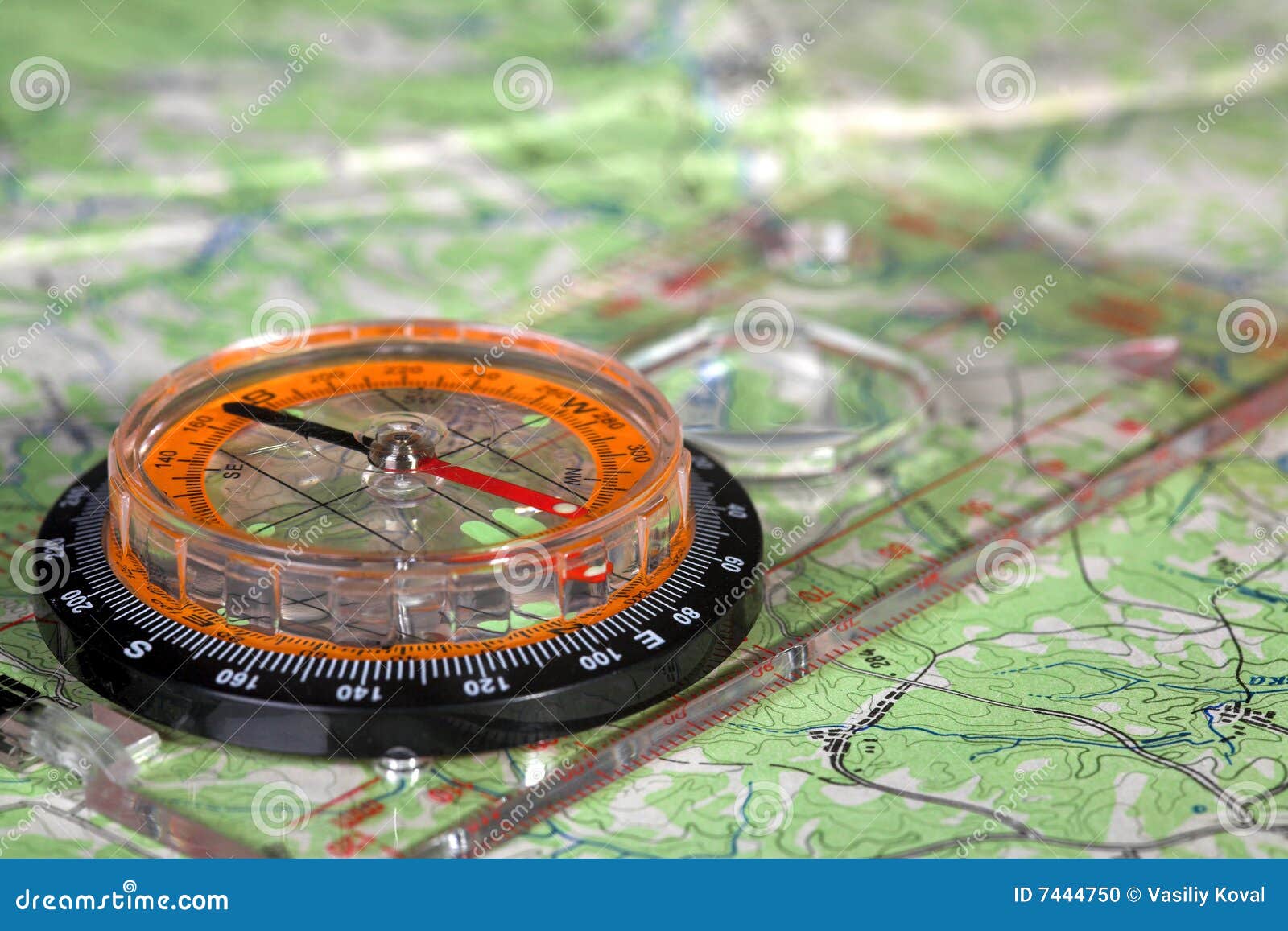 Map and compass stock photo. Image of discovery, latitude - 7444750