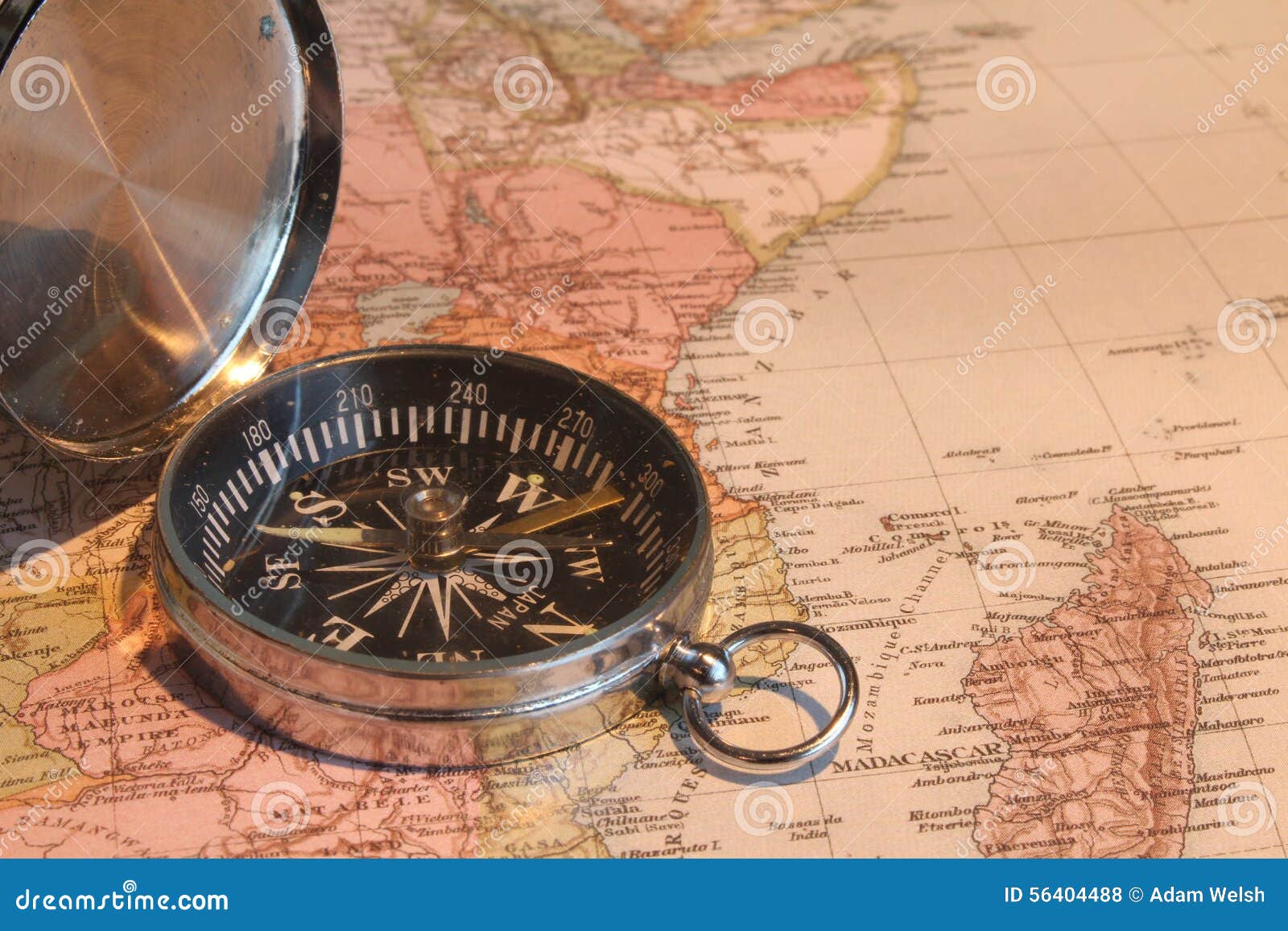 Map and Compass stock photo. Image of ocean, cardinal - 56404488