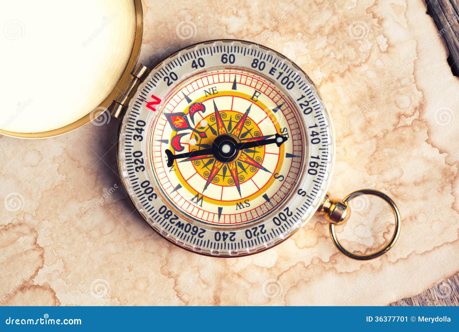 Map with compass stock image. Image of treasure, danger - 36377701