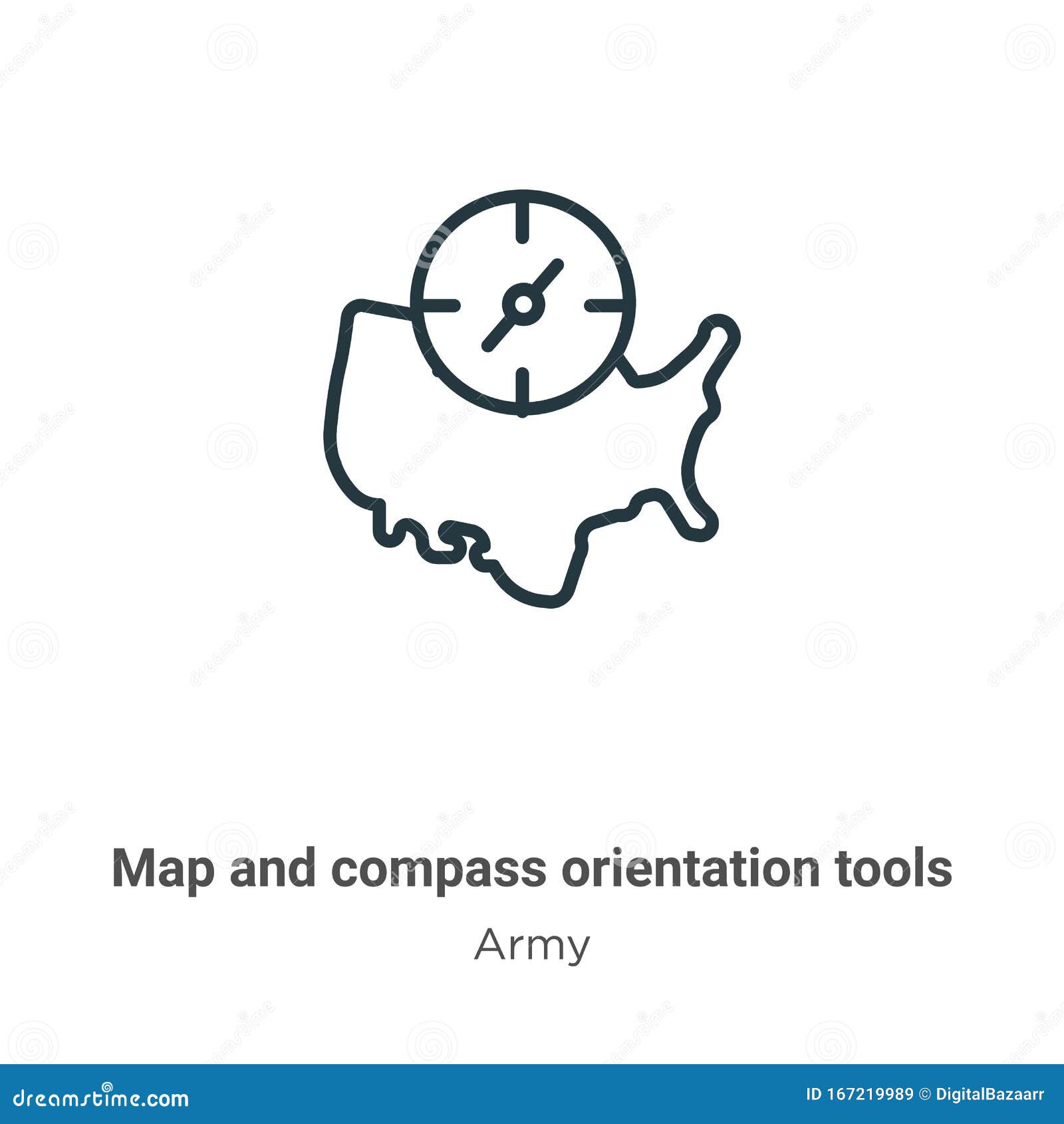 Map And Compass Orientation Tools Icon Vector Sign And Symbol Isolated ...