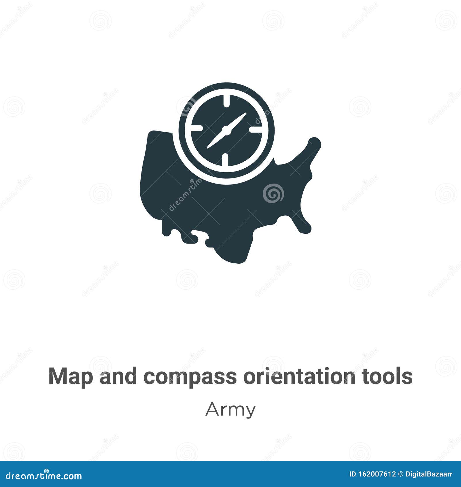 Map And Compass Orientation Tools Vector Icon On White Background. Flat ...