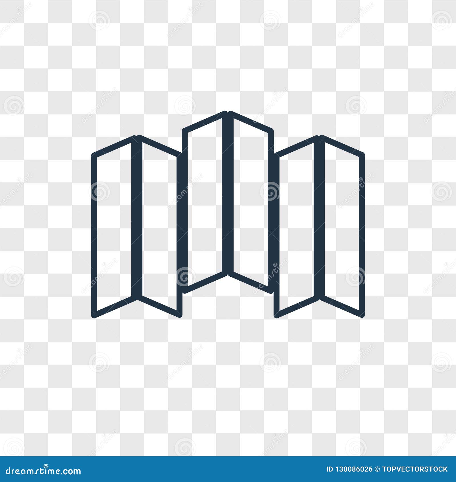 Map Concept Vector Linear Icon Isolated on Transparent Background, Map ...