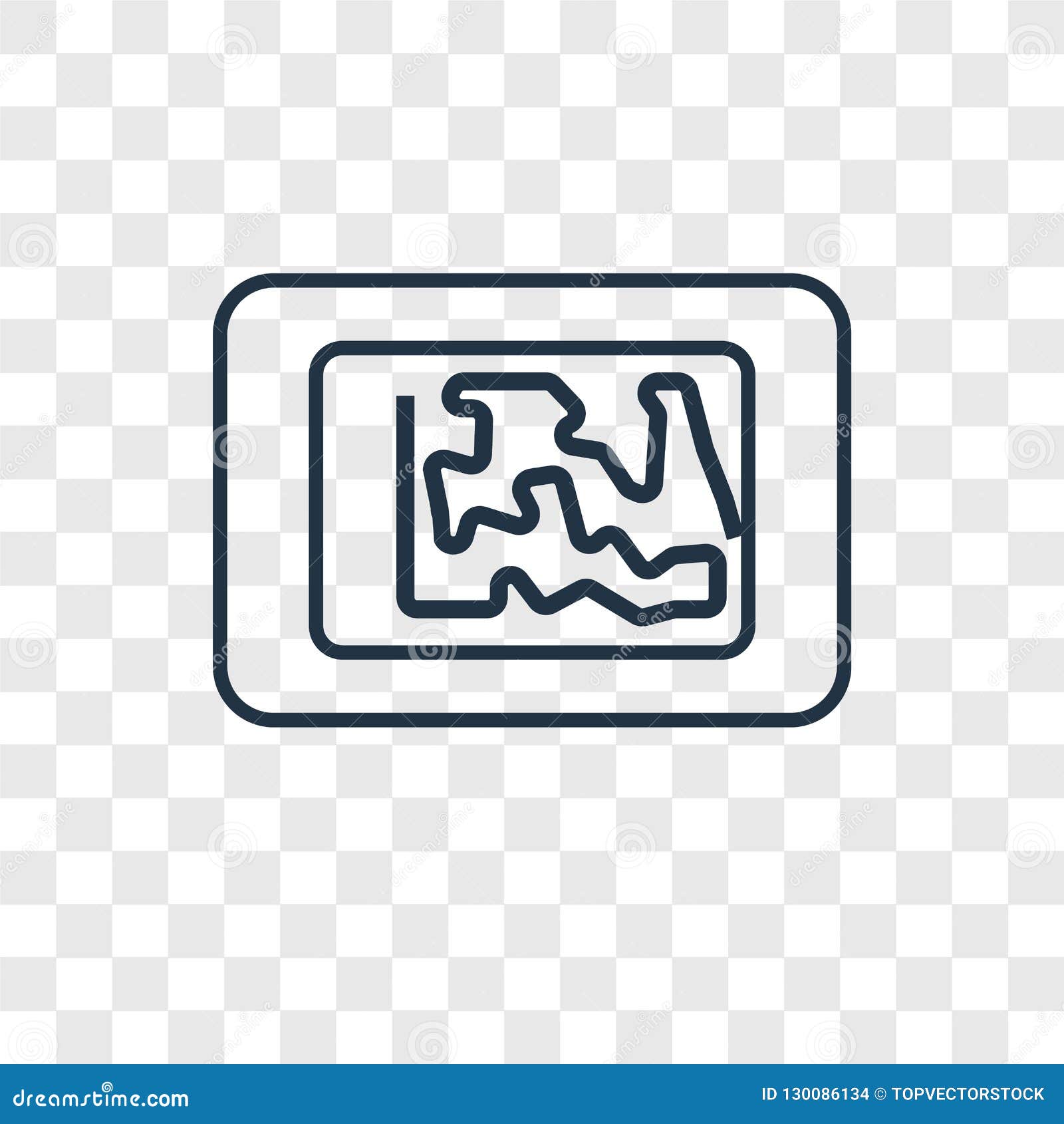 Map Concept Vector Linear Icon Isolated on Transparent Background, Map ...