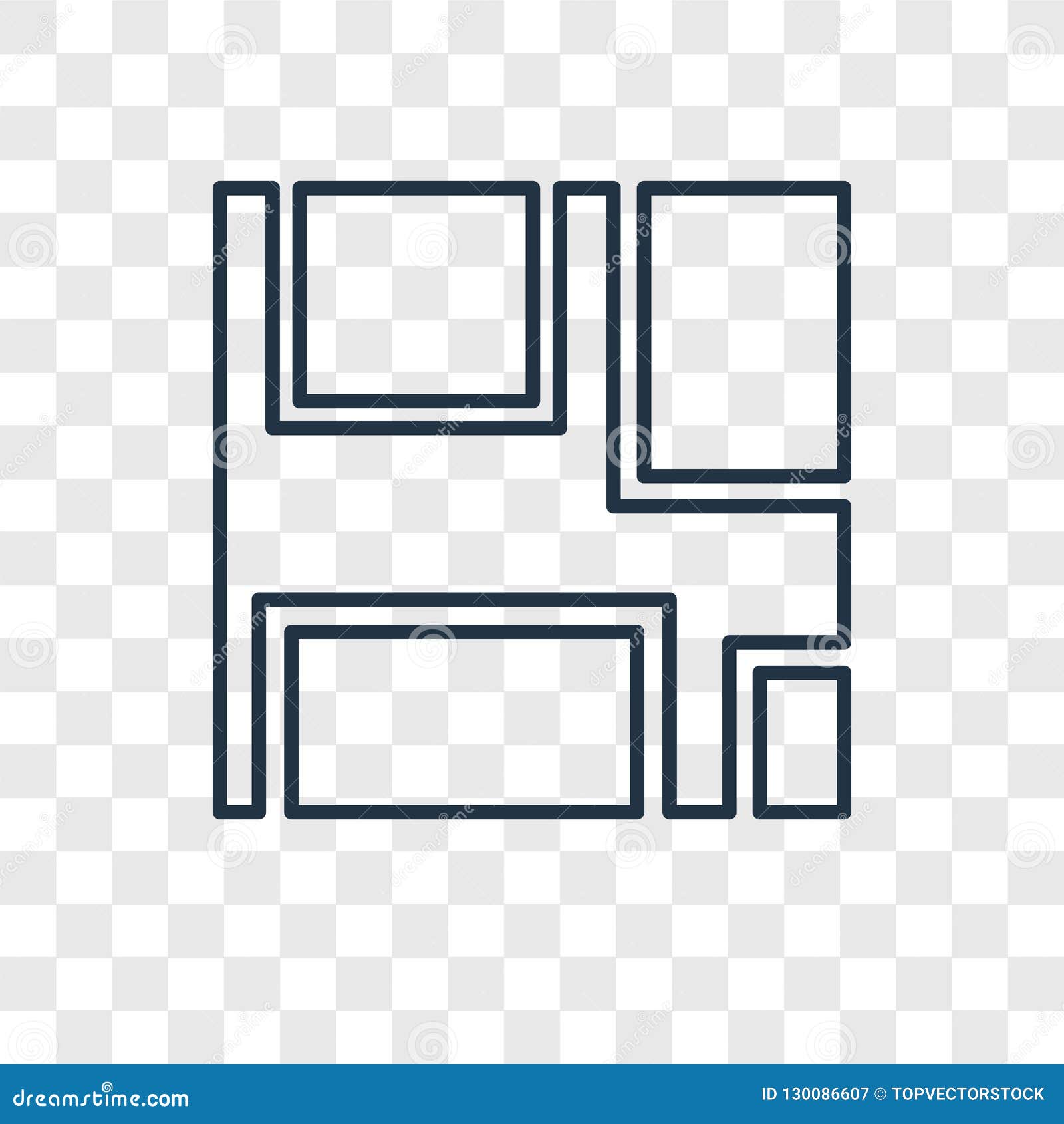 Map Concept Vector Linear Icon Isolated on Transparent Background, Map ...