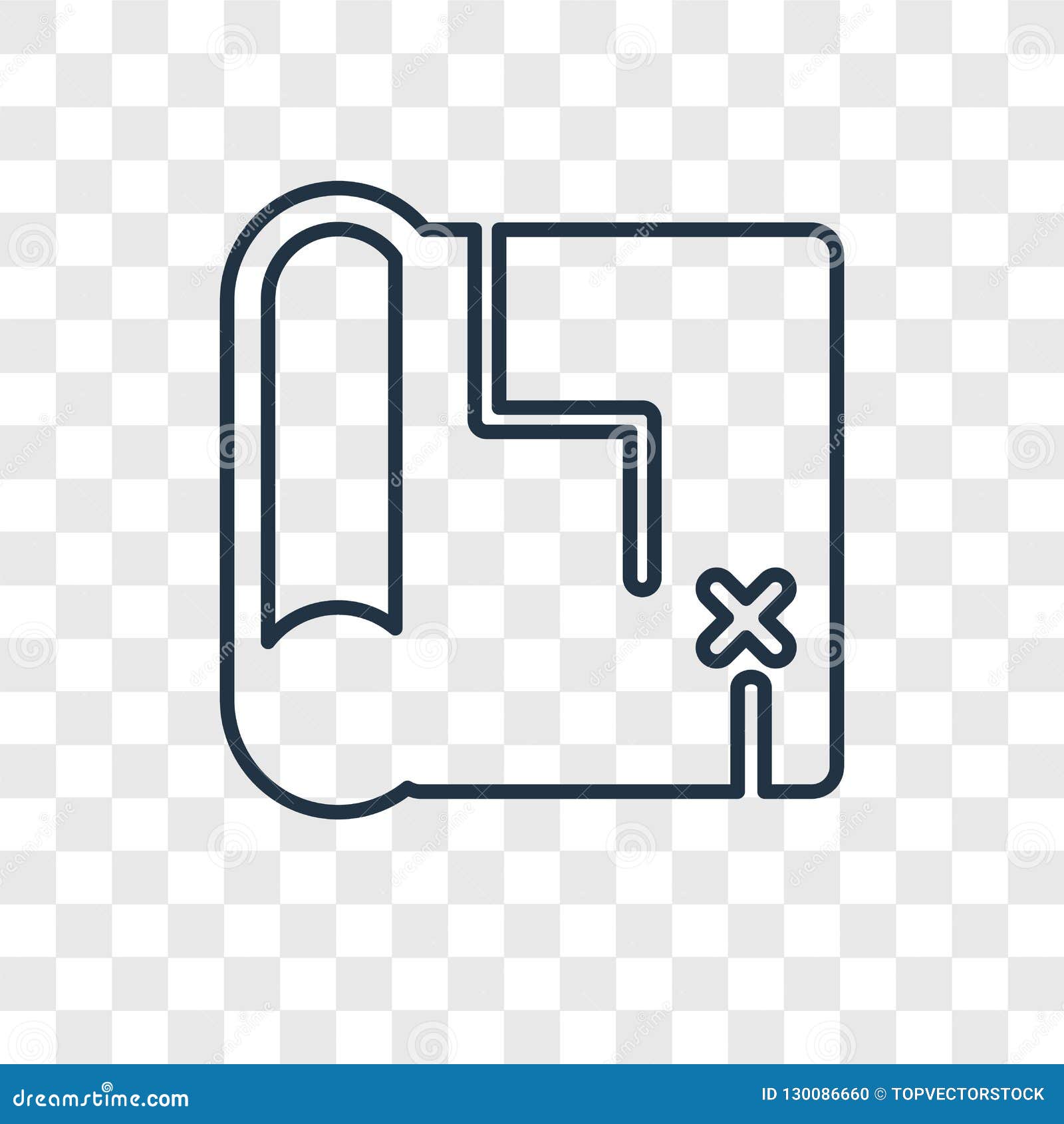 Map Concept Vector Linear Icon Isolated on Transparent Background, Map ...