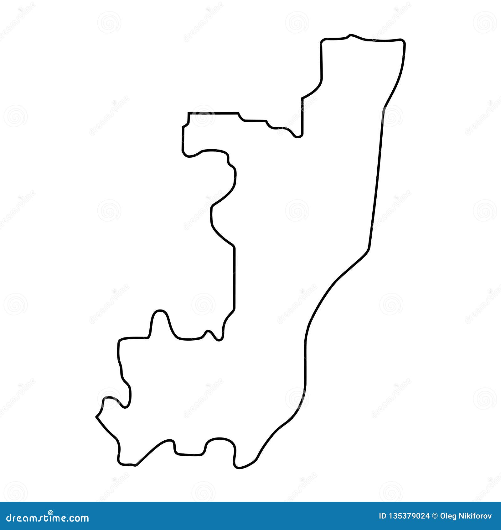 Map of Congo - outline stock illustration. Illustration of white ...