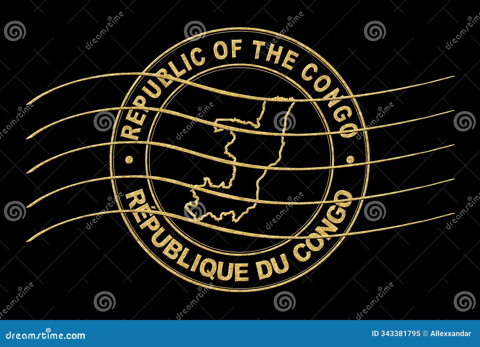 Map of Congo, Postal Passport Stamp, Travel Stamp Stock Illustration ...