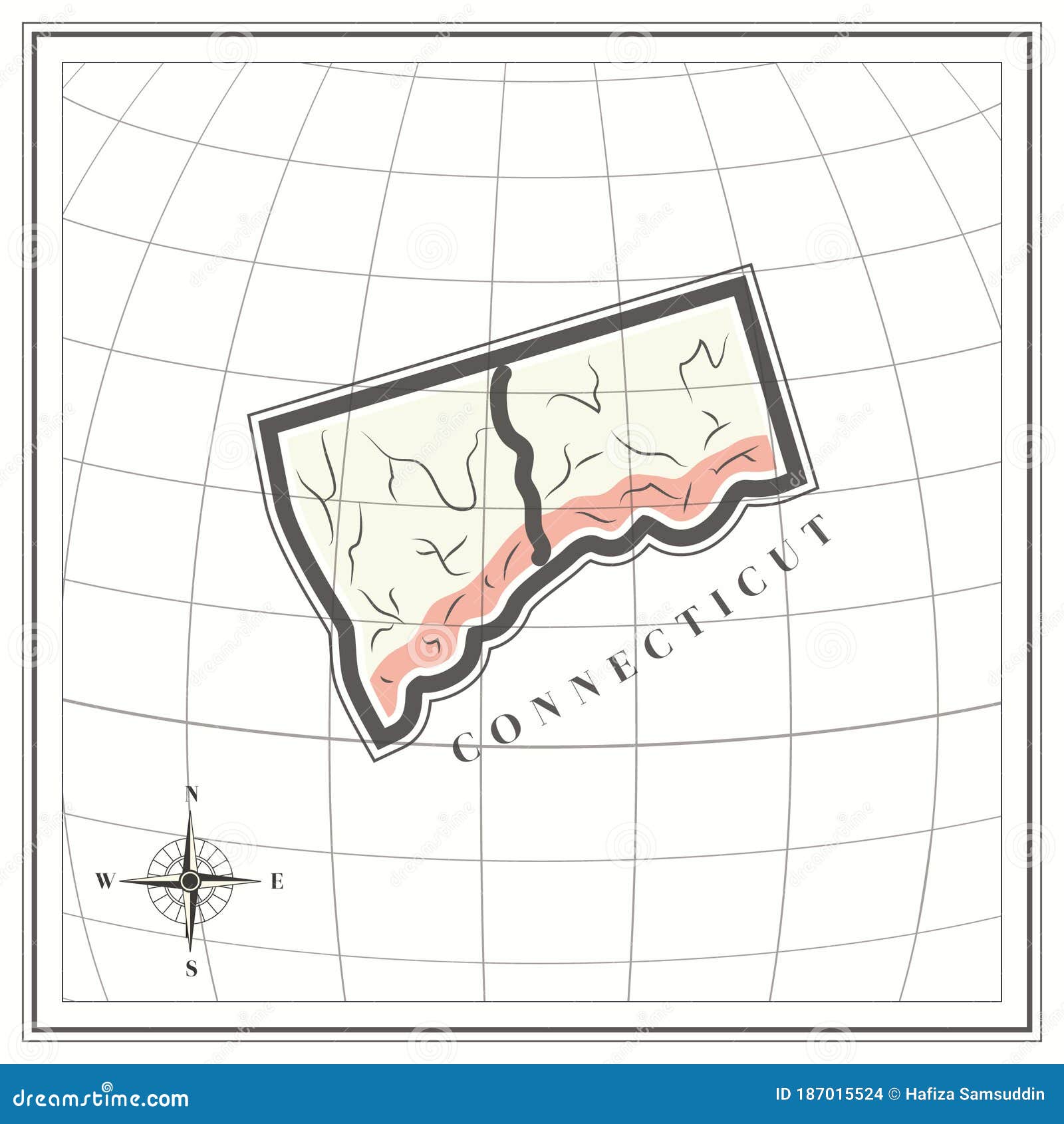 Map of Connecticut State. Vector Illustration Decorative Design Stock ...