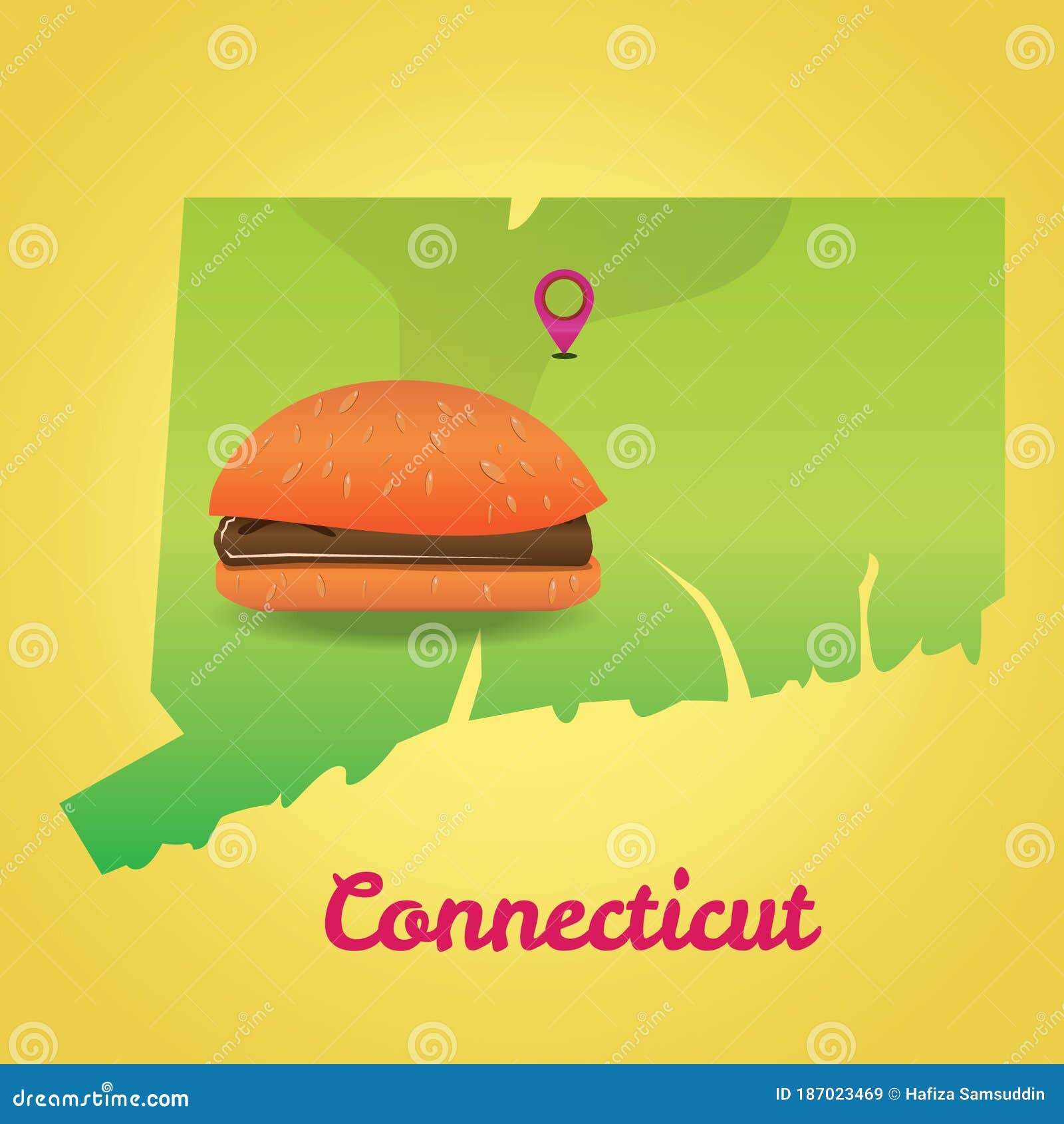 Map of Connecticut State. Vector Illustration Decorative Design Stock ...