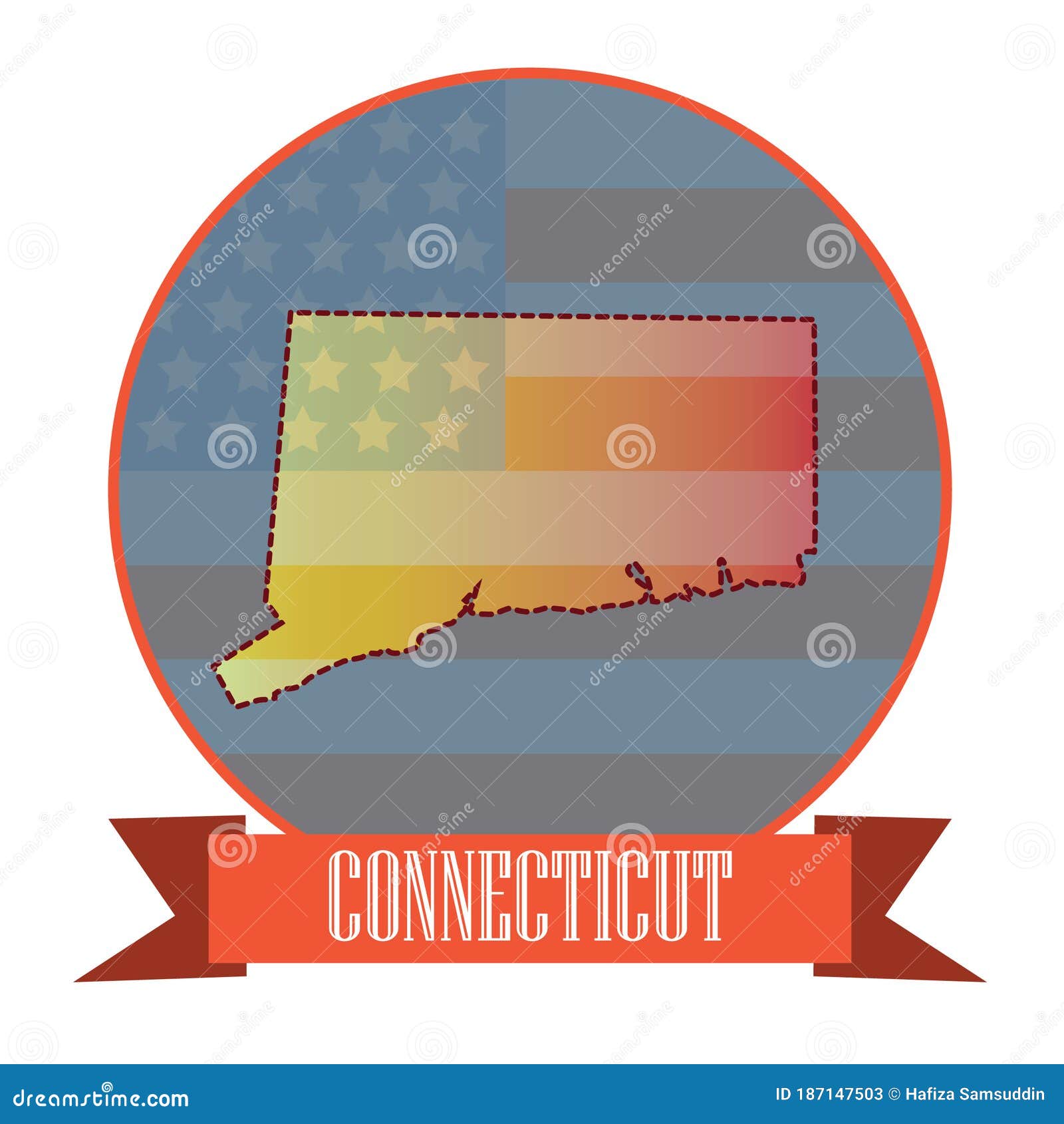 Map of Connecticut State. Vector Illustration Decorative Design Stock ...