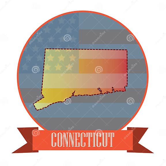 Map of Connecticut State. Vector Illustration Decorative Design Stock ...