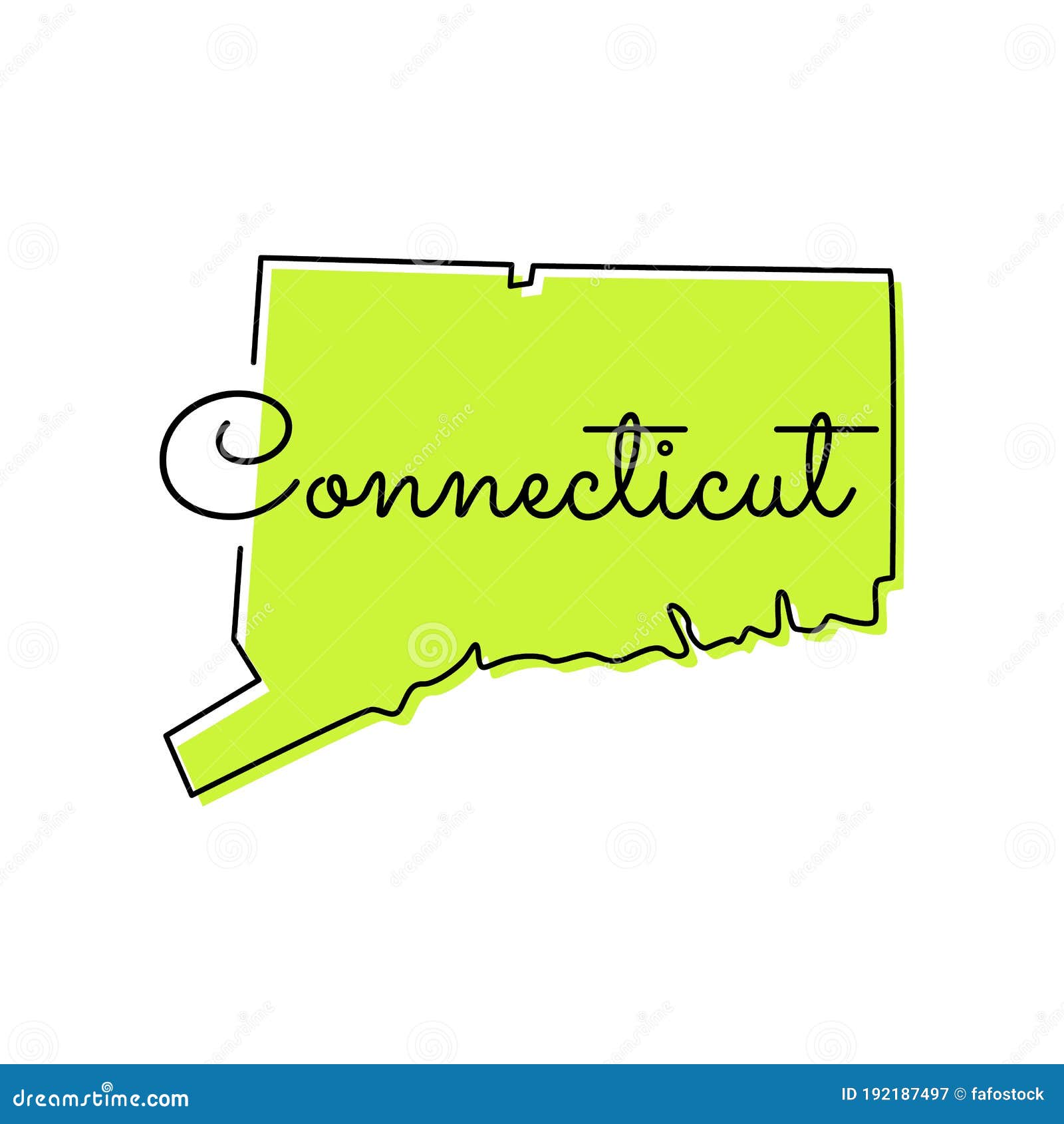 Connecticut Vector Accurate High Detailed State Map With Community ...