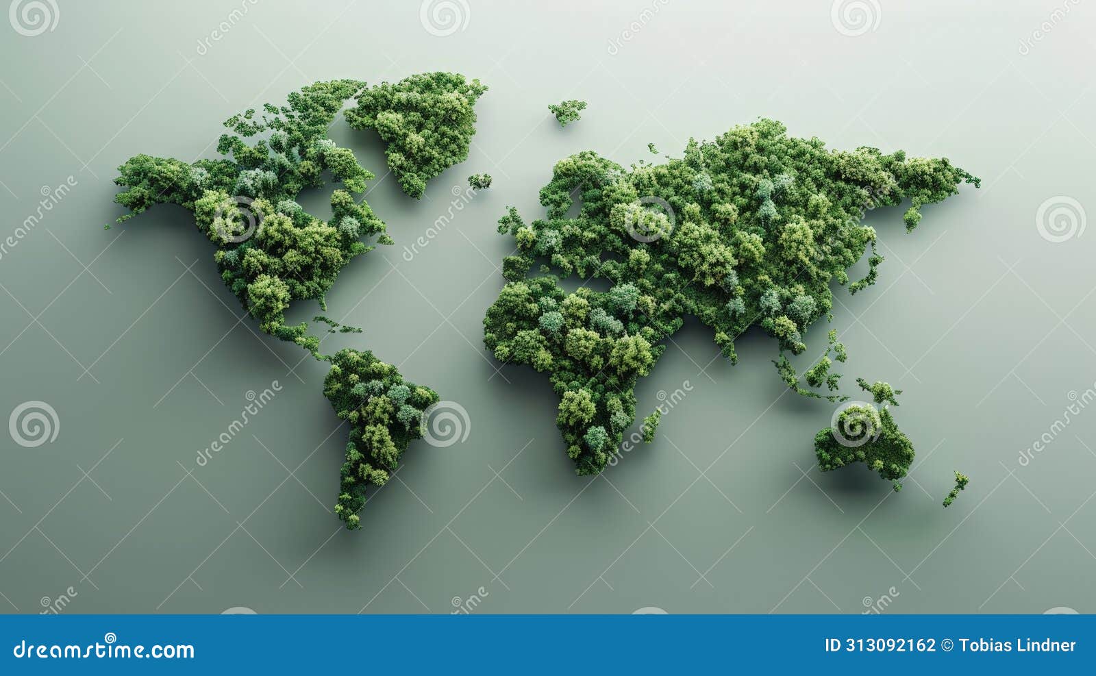 Map of Continents, World Map-3D, Tree or Forest Shape of the World ...