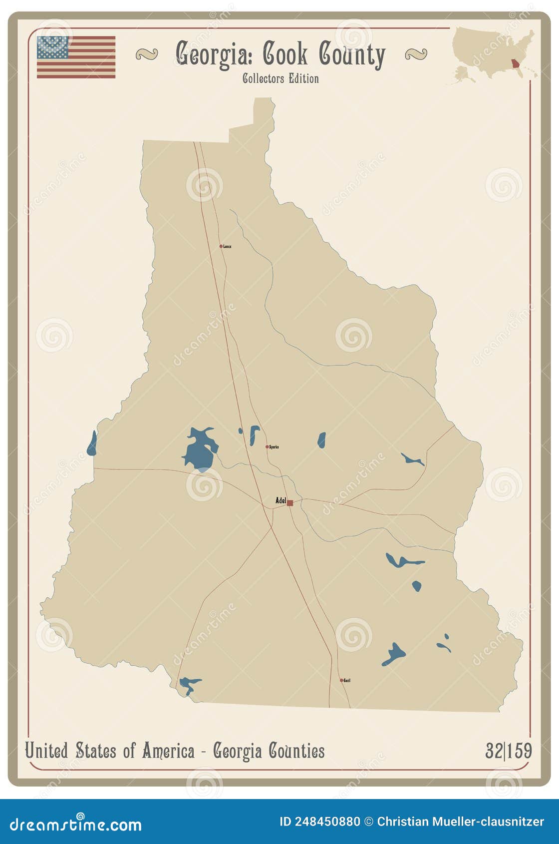 Map of Cook County in Illinois Stock Vector - Illustration of roads ...