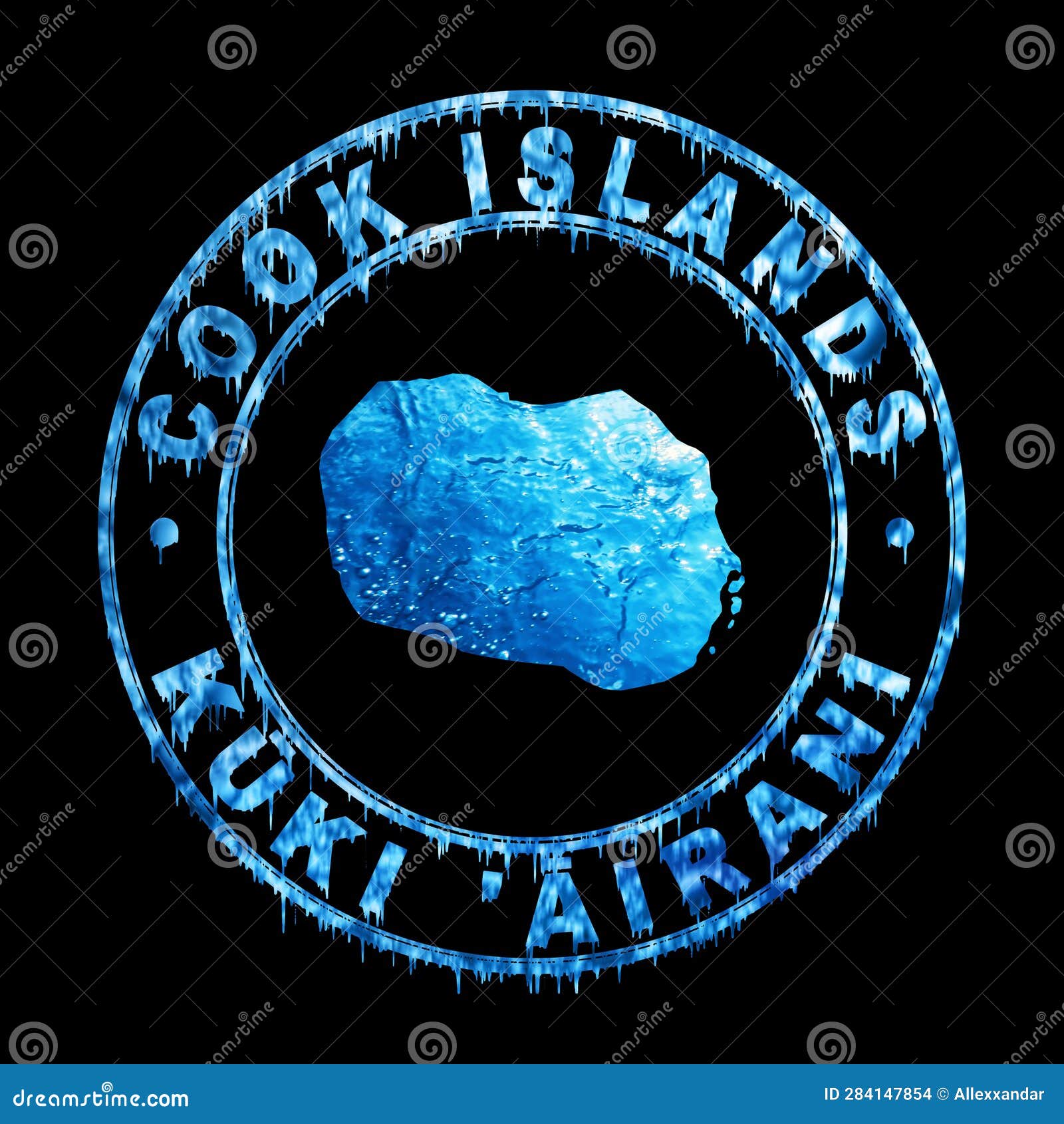 Map of Cook Islands Water Concept Stock Illustration - Illustration of ...