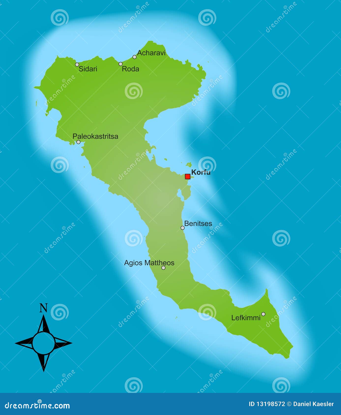 Map Corfu stock vector. Illustration of state, country - 13198572