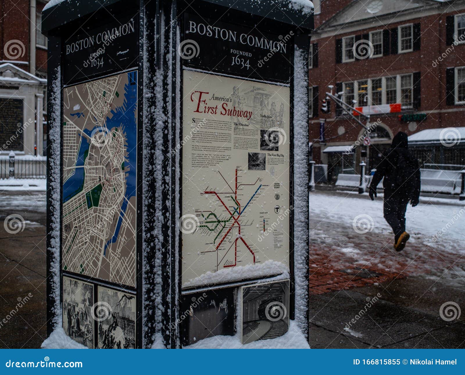 A Map on the Corner of Boston Common Editorial Image - Image of ...