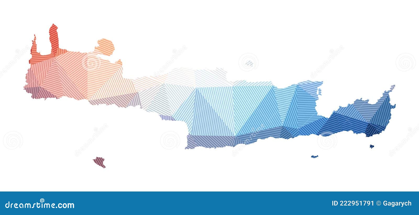 Map of Crete. stock vector. Illustration of gradient - 222951791