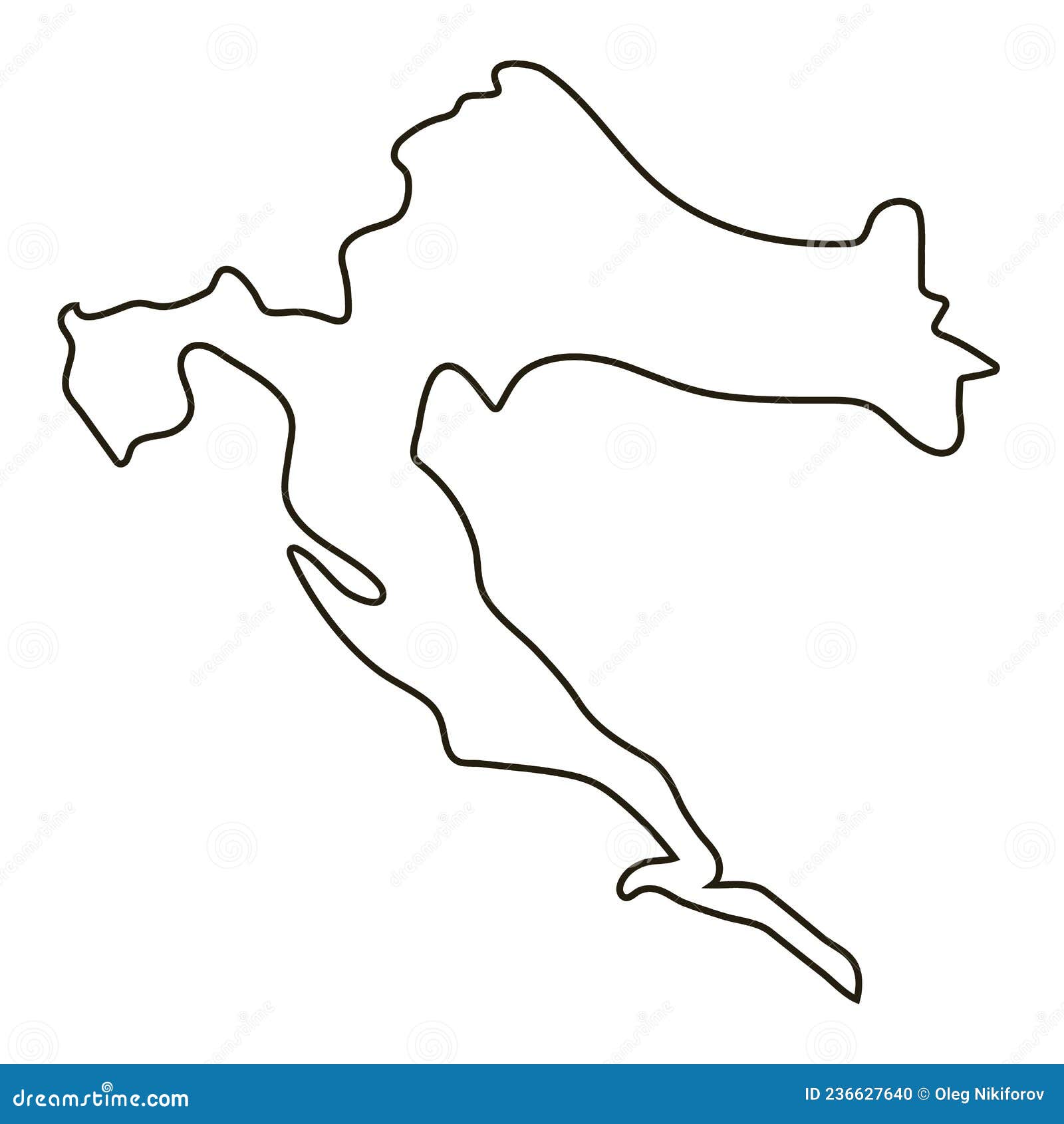Map of Croatia. Outline Map Vector Illustration Stock Vector ...