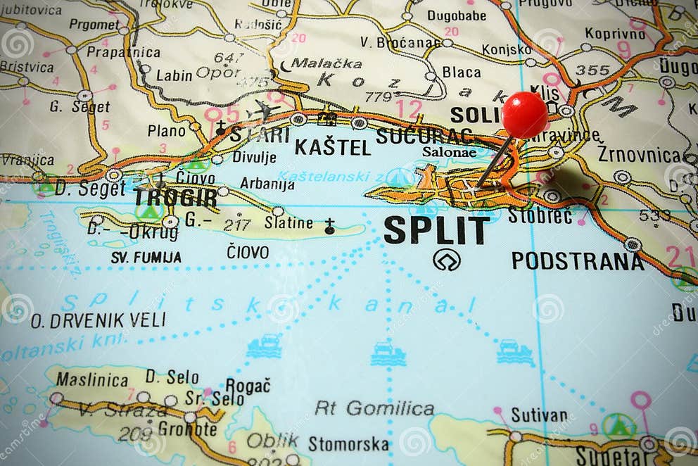 Map of Croatia - Split stock image. Image of marketing - 10051727