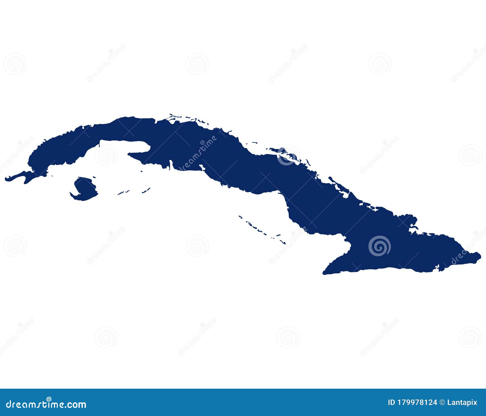 Map of the Cuba in Blue Colour Stock Vector - Illustration of cuba ...