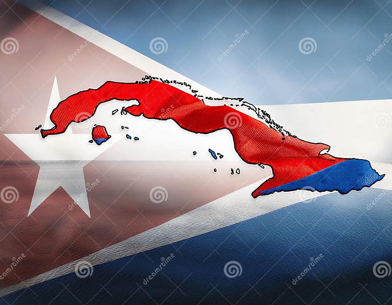 Map of Cuba with flag stock illustration. Illustration of screenshot - 346046812