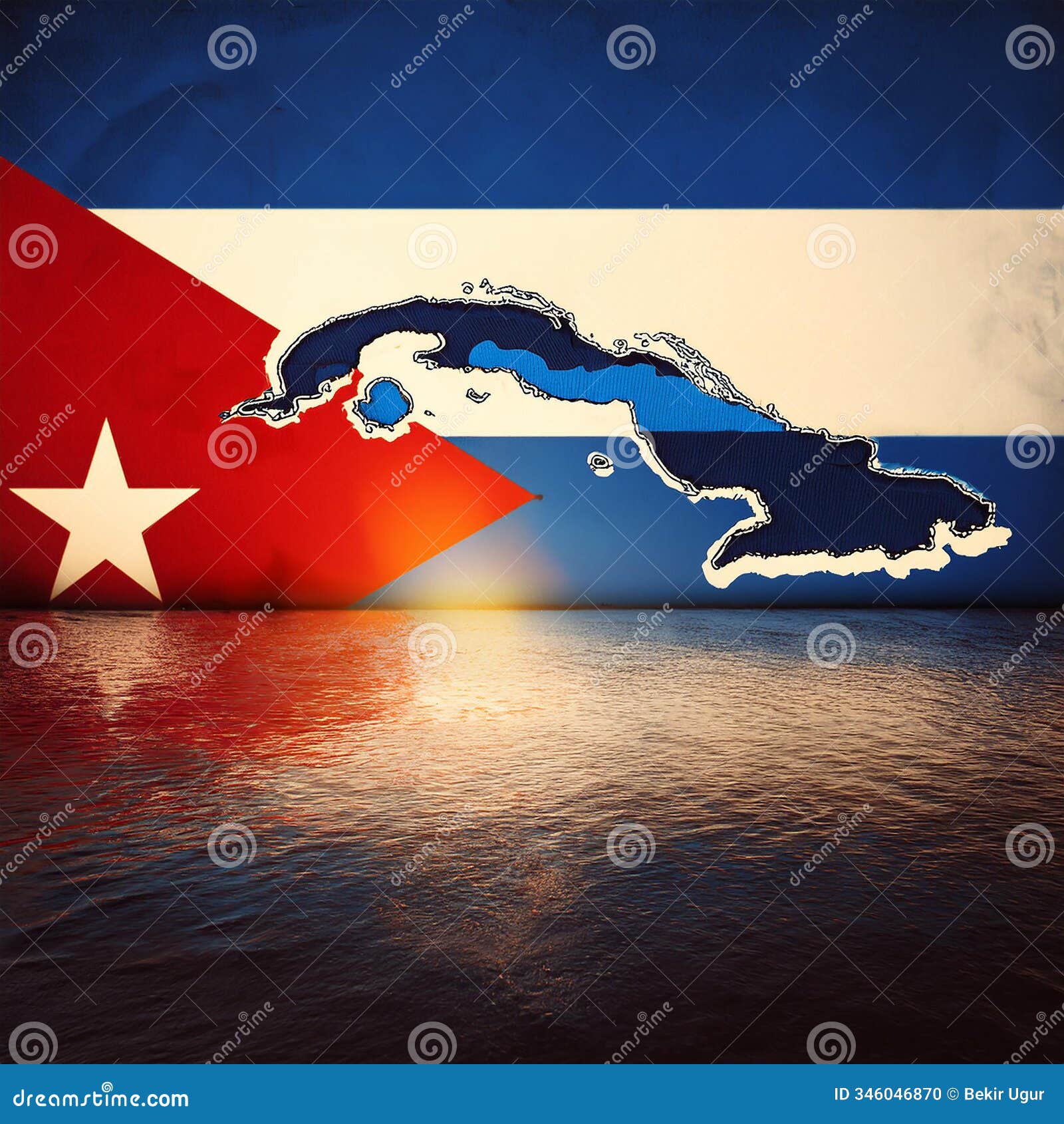 Map of Cuba with flag stock illustration. Illustration of finance ...