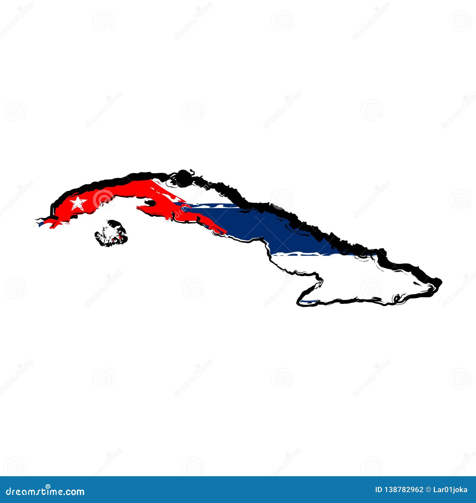 Map of Cuba with flag stock vector. Illustration of sign - 138782962