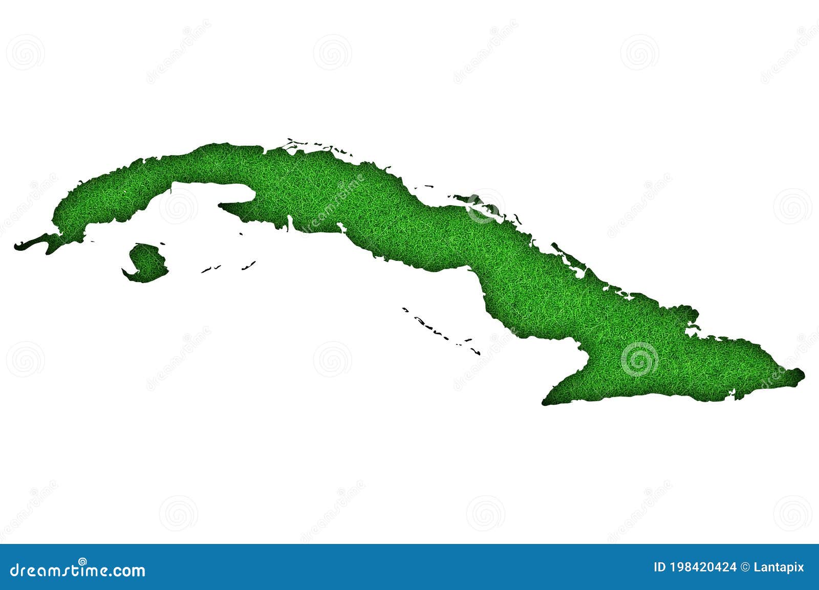 Map of Cuba on green felt stock illustration. Illustration of outline ...