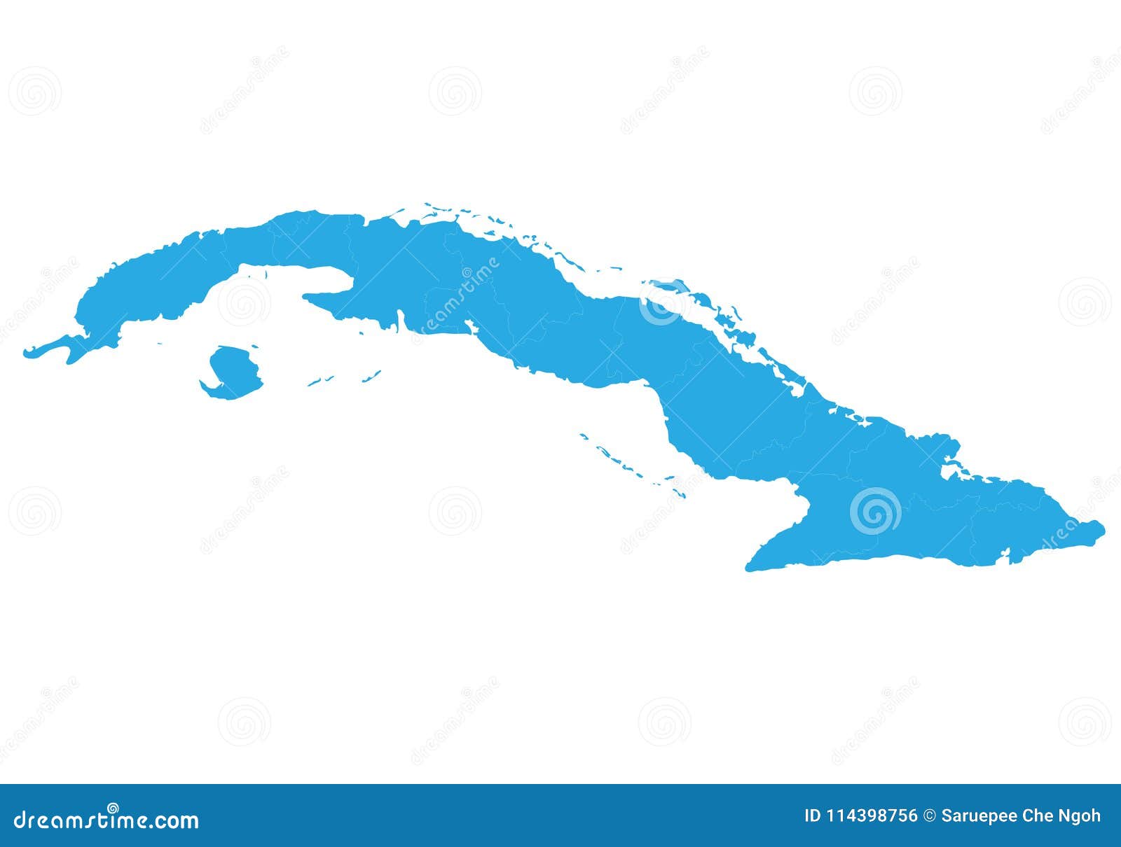 Cuba Map - High Detailed Black Map With Counties/regions/states Of Cuba ...