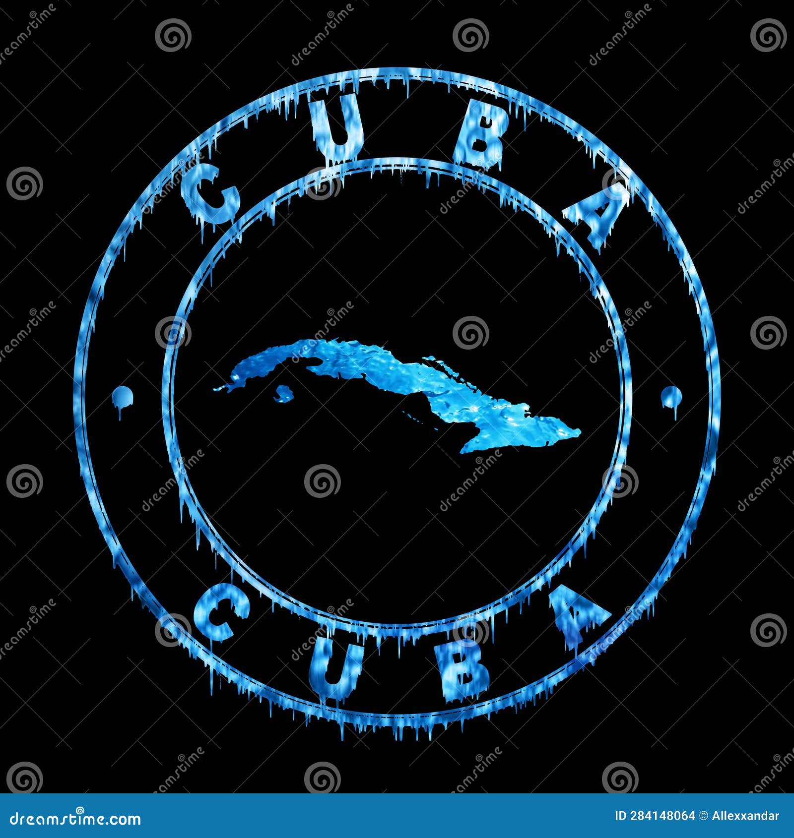 Map of Cuba Water concept stock illustration. Illustration of america ...