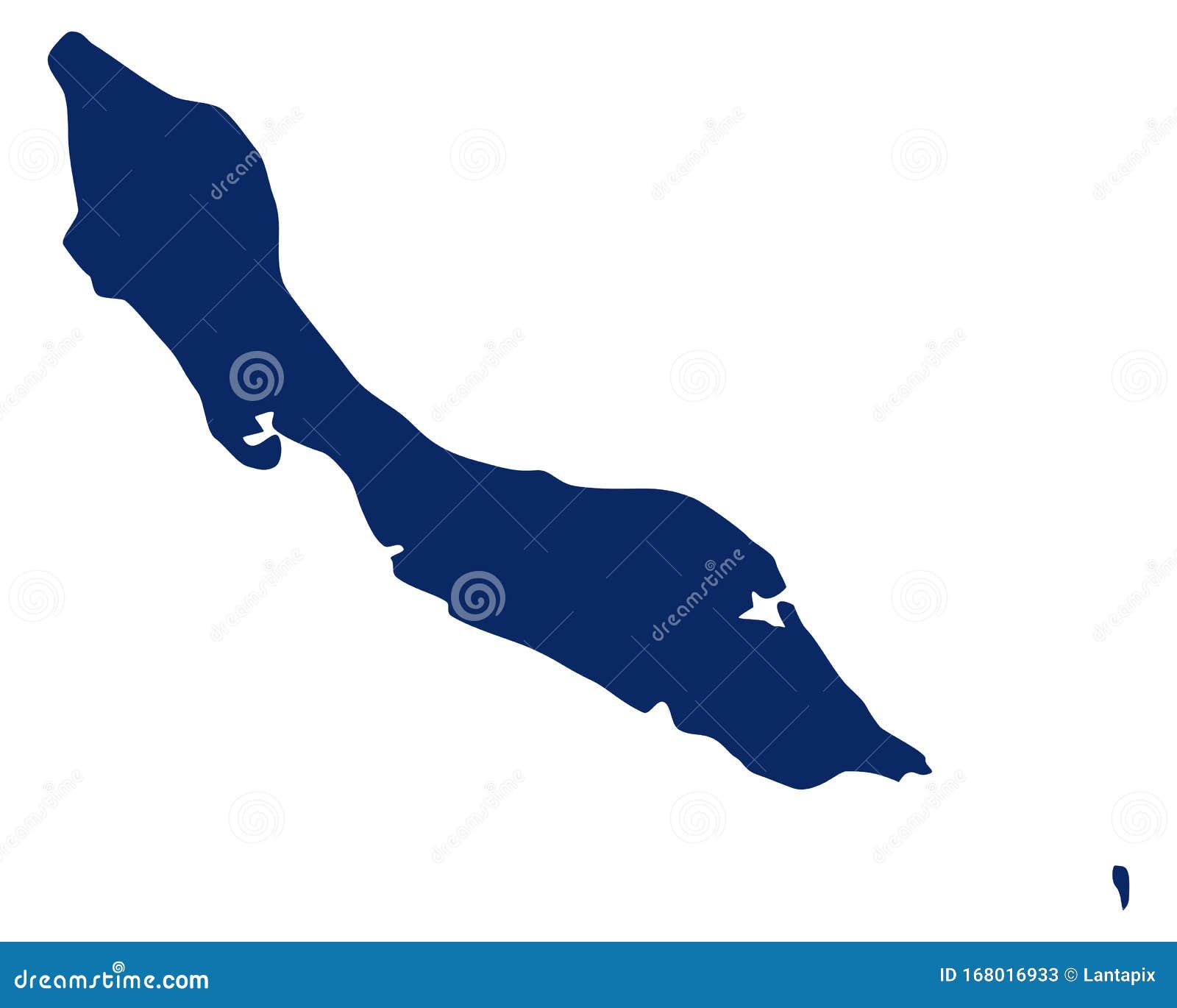 Map of Curacao in Blue Colour Stock Vector - Illustration of ...