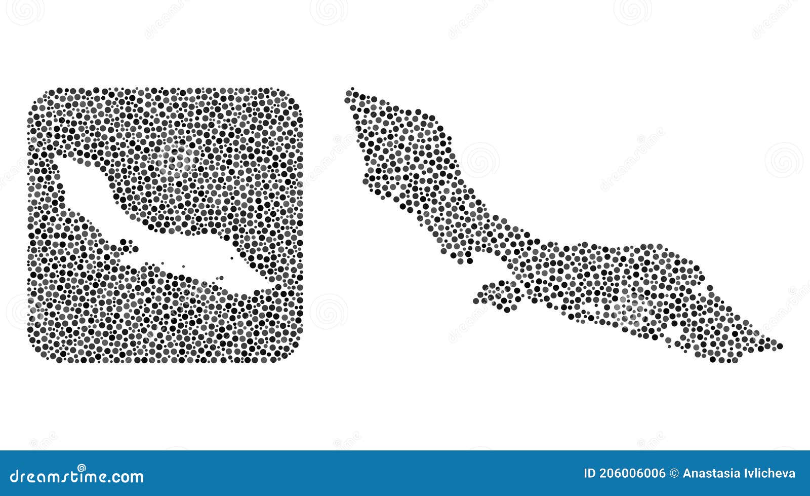 Map of Curacao Island - Dot Collage with Hole Stock Vector ...