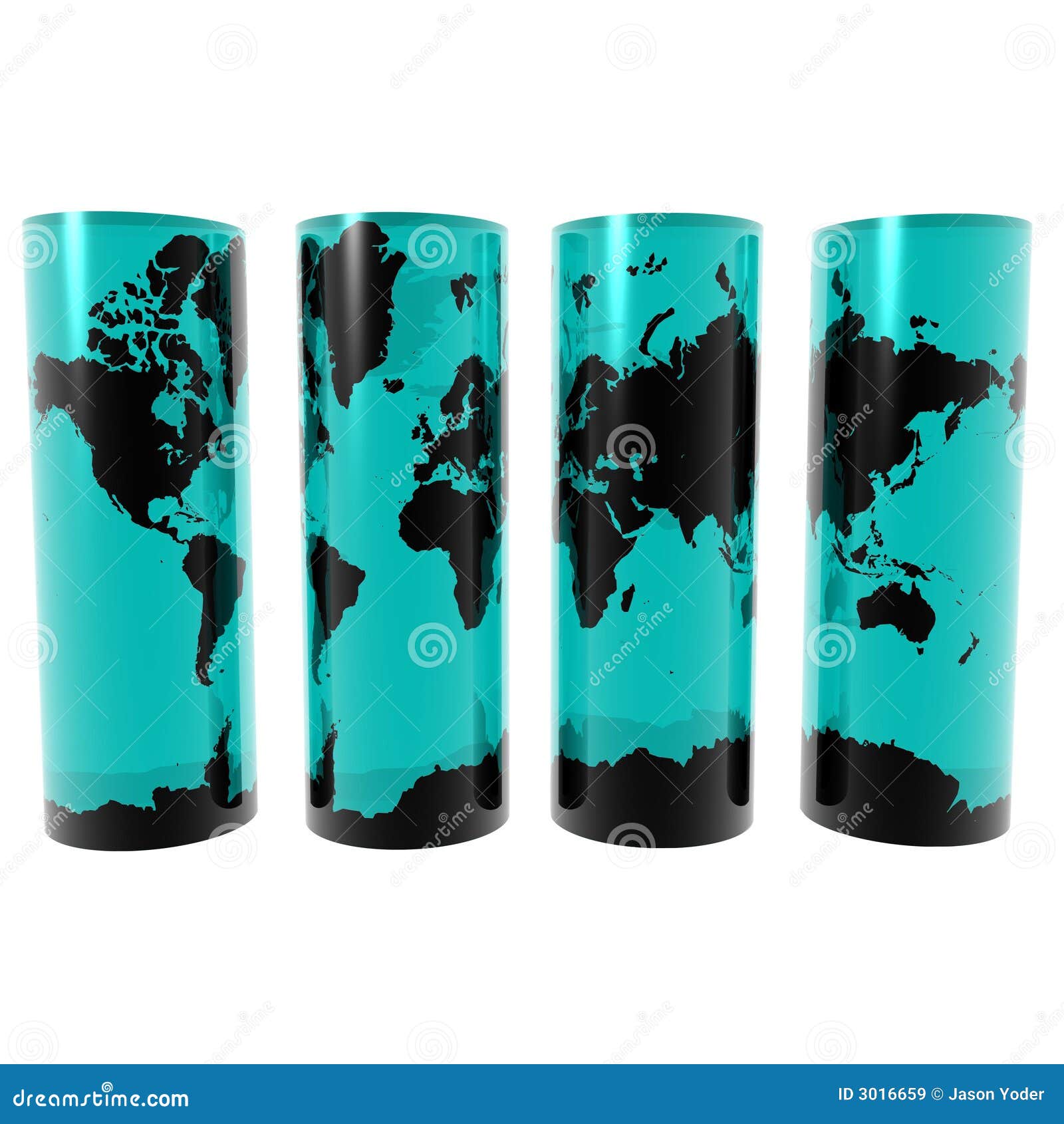 Map on Cylinders stock illustration. Illustration of communication ...